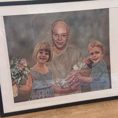 Real Custom Family Portrait From Photo Finely Crafted With Pastels, A ...