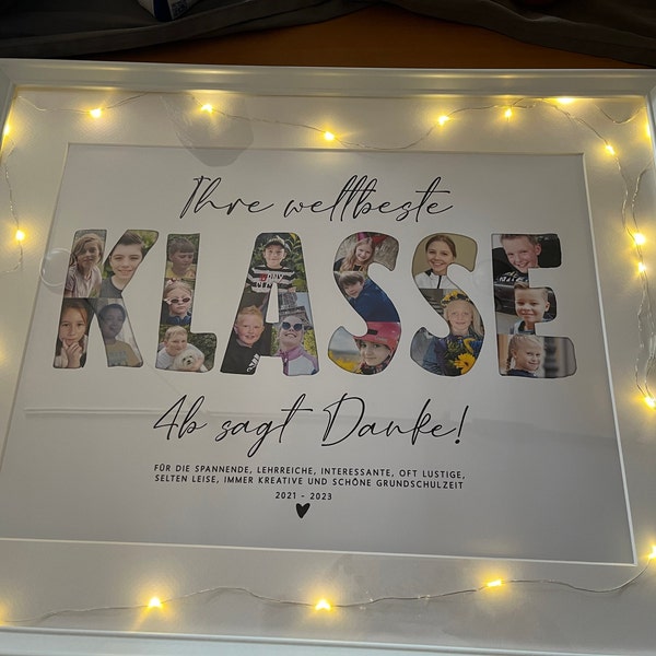 Fotogeschenk *KLASSE*, personalisiertes Geschenk, Foto-Collage ...