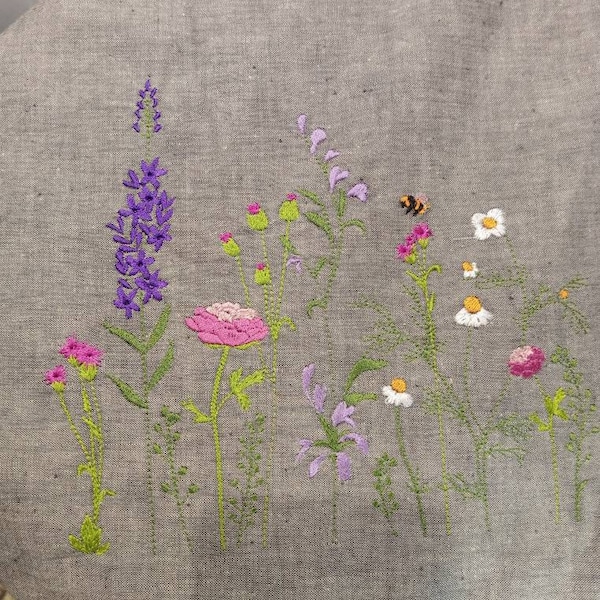 Wildflower Meadow No.3 Machine Embroidery Design, Botanical Flower ...