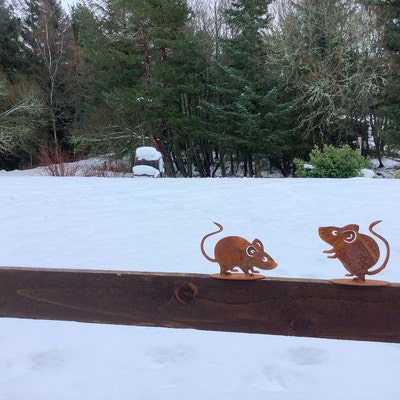Rusty Metal Mouse Gift / Tiny Mouse Garden Gift / Metal Mice Decoration ...