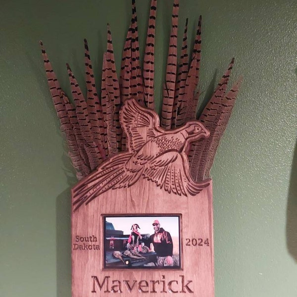Pheasant Tail Mounting Plaque Personalized, Custom, Dog's Photo and ...
