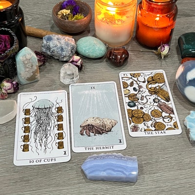 Tempest Tarot Deck // 78 Cards, Blue Tarot, Sea Tarot, Nautical Tarot ...