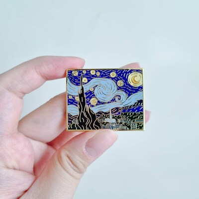 Starry Night Vincent Van Gogh Hard Enamel Pin - Etsy