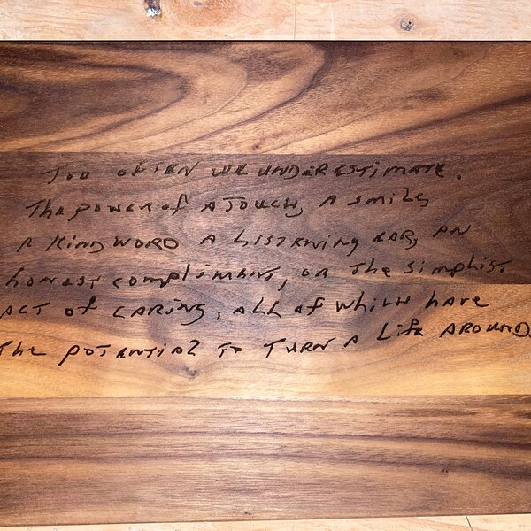 Engraved Handwritten Note, Personalized Note in Wood, Handwritten ...