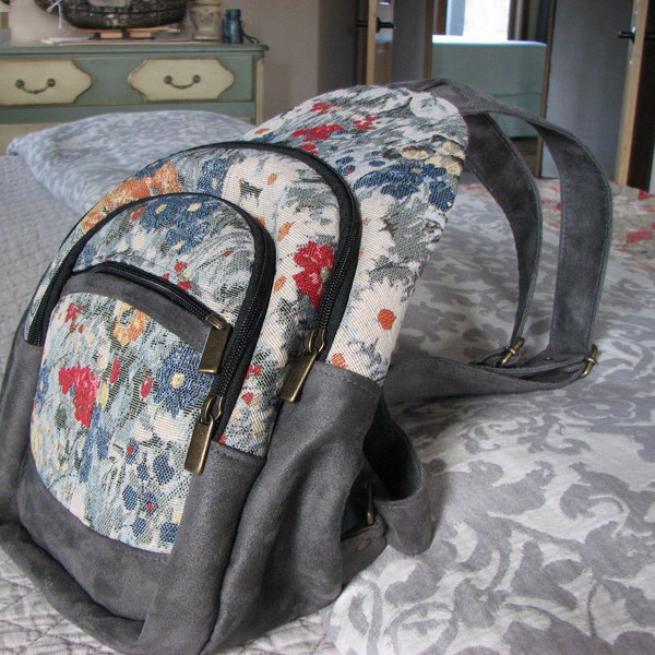 Rose Boho Backpack Women Convertible Bag, Floral Corduroy Bag ...