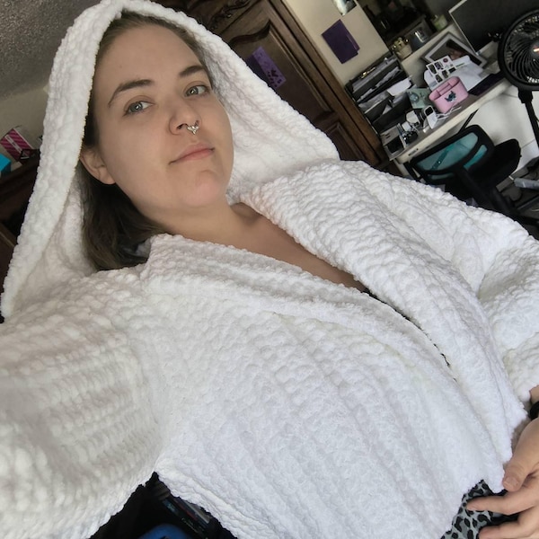 Cloud Cardigan PATTERN - Crochet Hooded Soft Fluffy Puffy Oversized ...