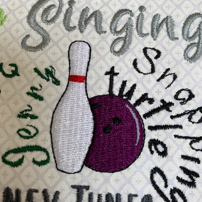 Mini Bowling Machine Embroidery Design. Small Bowling Ball and Pin ...