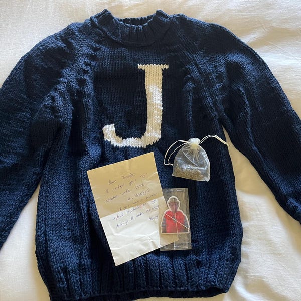 Handmade Personalized Sweater Wool Pullover Christmas Monogram Kid ...