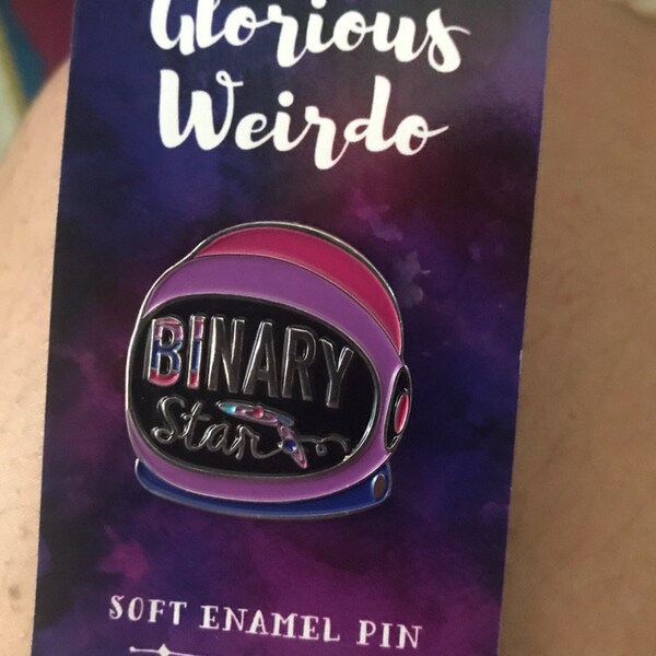 Bisexual Pride, Enamel Pin, Binary Star, Bi Pride, Soft Enamel, Space ...