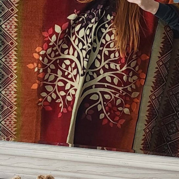 Alpaca Wool Poncho (tree of Life) Handcrafted by Indigenous Hands. Soft ...