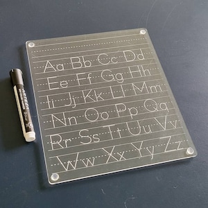 Acrylic ABC Dry Erase Letter Tracing Board Kids Homeschool Alphabet SVG ...