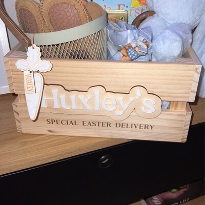 DELUXE Easter Crate Personalised Crate Easter Bunny Box Easter Box ...