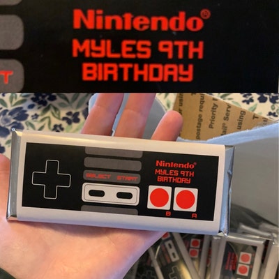 NES Nintendo Wrapped Chocolate Bars Personalized Birthday Favors Set of ...