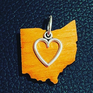 Ohio OH Mini Wood Charms - State Cutout Jewelry and Craft Accessory ...