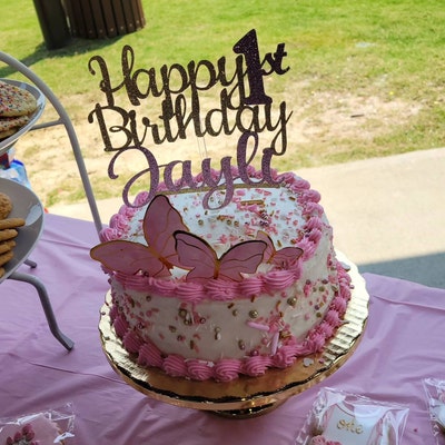 Any Name Any Number Happy Birthday Cake Topper, Personalized Cake ...