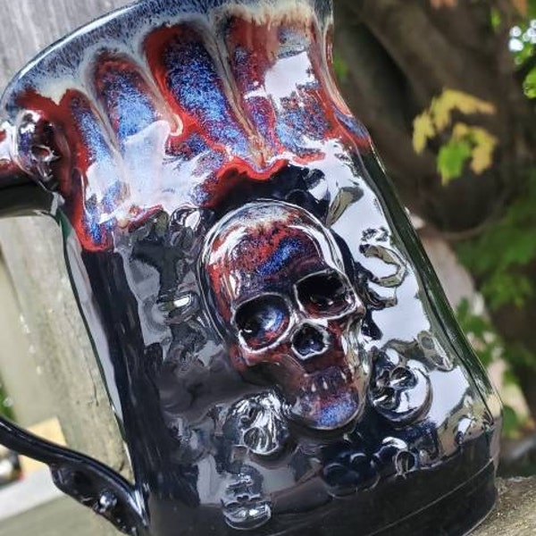 Skull Ceramic Coffee Mug, Handmade. - Etsy