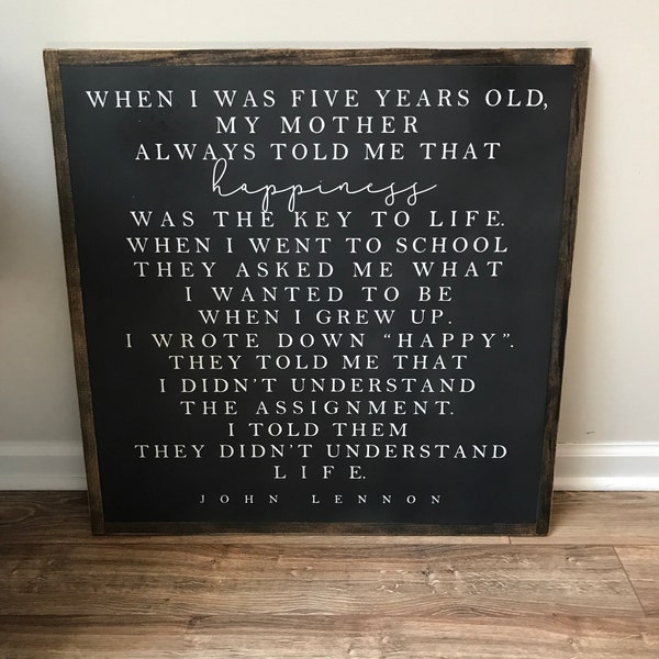 When I Was a Kid- John Lennon Quotes- When I Was Five Years Old ...