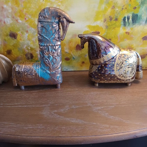 Modern Ceramic Knight Horse Figurine, Handmade Horse Sculpture, Gift ...