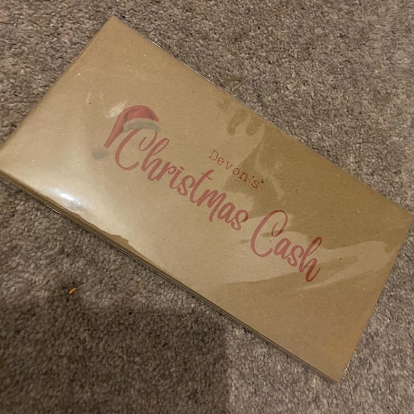 Personalised Christmas Cash Envelope, Festive Fund, Christmas Money ...