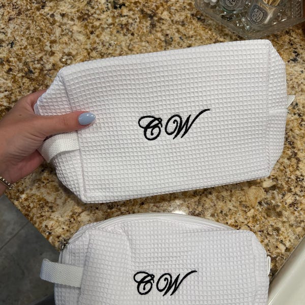 Monogram Toiletry Makeup Bag - Personalized Travel Cosmetic Bag - Etsy