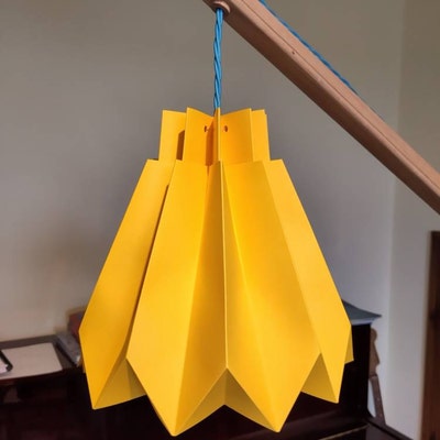 Origami Wall Lighting Fixture Wooden Bracket With Paper Pendant Light ...