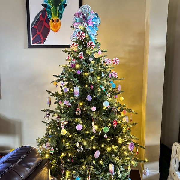 Whimsical Christmas Tree Topper, Elf Hat, Tree Topper, Grinch Themed ...