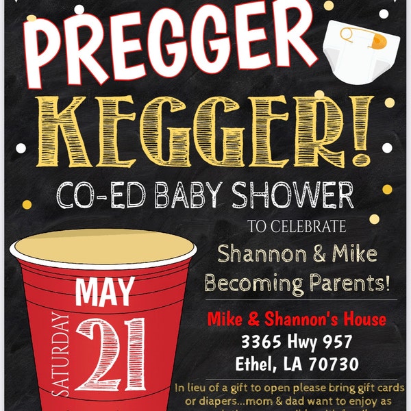 Editable Pregger Kegger Baby Shower Invitation (digital Download) - Etsy