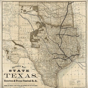 Old Map of Texas 1876 Vintage Historical Wall Map Antique - Etsy