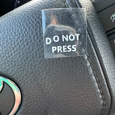 Do Not Press Button Decal, Car Decal, Eject Passenger Button, Blank ...