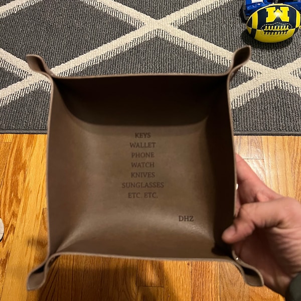 Custom Leather Valet Tray. Multiple Colors. Personalized Leather ...