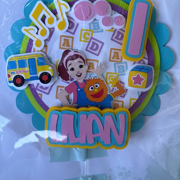 Ms Rachel Birthday Cake Topper, Preschool Party Decor, Custom 3D Name ...