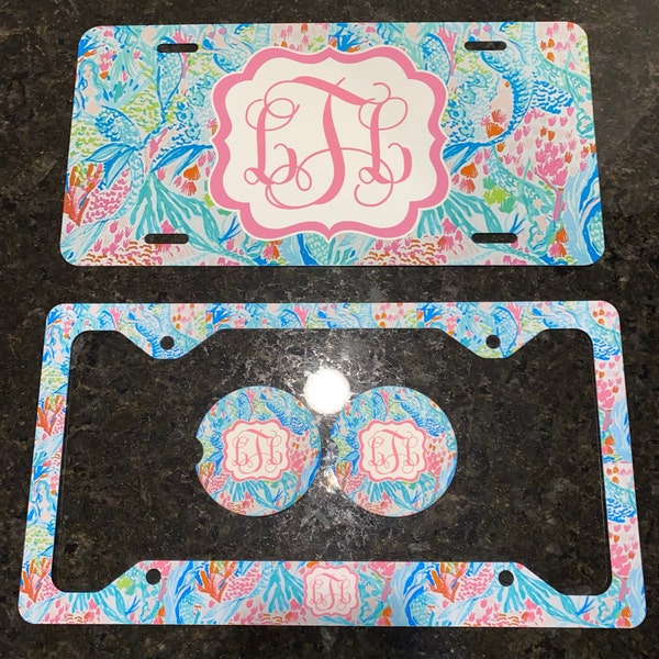 RED GLITTER(NOT Actual Glitter) License Plate-monogram Car Tag Front ...