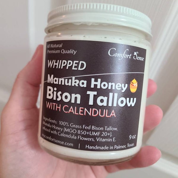 Manuka Honey & Bison With CALENDULA Whipped Tallow Cream With 850+MGO ...