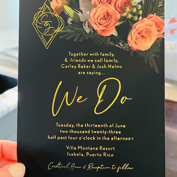 Foil Printed Invitations With Envelopes, Custom Foil Printing, 5x7 ...