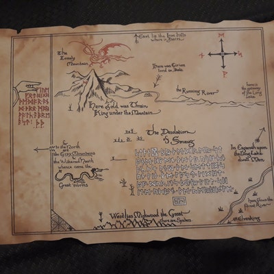 Thrór's Map, the Hobbit Inspired, Thorin's Map - Etsy