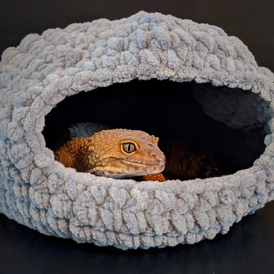 Leopard Gecko House, Crochet Pet Cave, Extra Soft Plush Pets Home ...