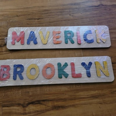 WOODEN NAME PUZZLE 010101 Personalized Name Puzzle Full Color Letter ...
