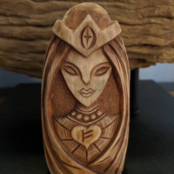 Freya Statuette Hand Made From Linden. Original Hand Carved Freya ...
