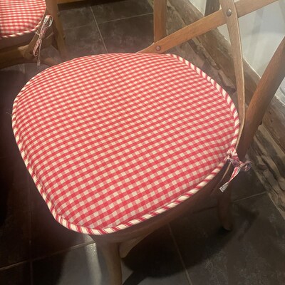 Vichy Red & Natural Linen Fabric With Gingham Pattern. Linen Fabric ...