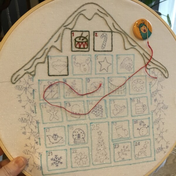 Advent Calendar Hand Embroidery Pattern, Stitch-a-day DIY Christmas ...