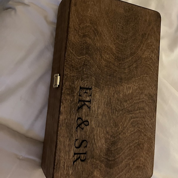 Carved Initials Wooden Keepsake Box - Personalised Memory Box ...