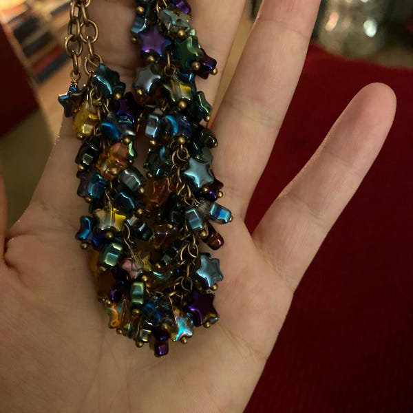 Star Cha Cha Bracelet, Nebula Color Mix, Half Mirrored Glass Beaded ...