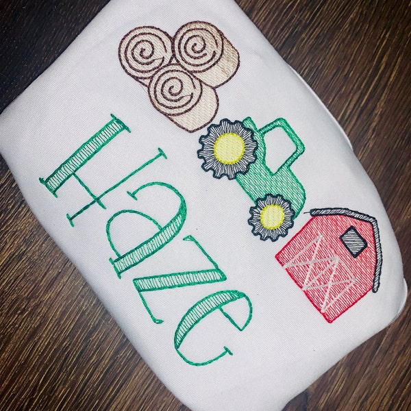 Farm Trio, Sketch Embroidery Design, Machine Embroidery, Instant ...