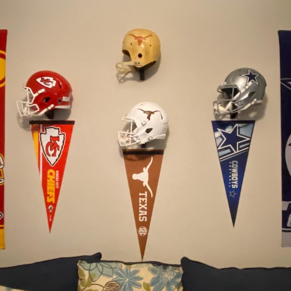 Full Size Floating NFL Replica Football Helmet Wall Mount Display ...