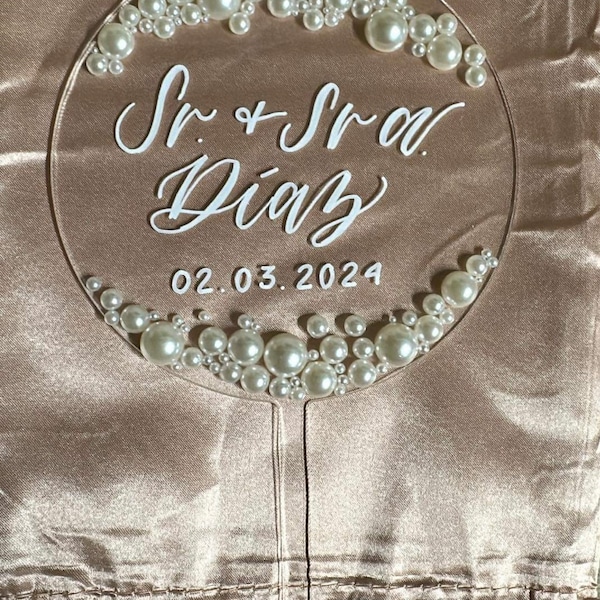 Pearl Acrylic Cake Topper Acrylic Wedding Cake Topper Pearl Cake Topper ...