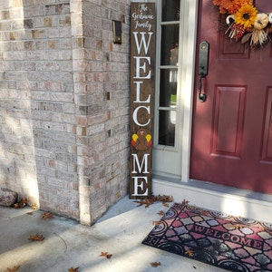 Large Vertical Welcome Sign Front Door Sign Porch Leaner | Etsy