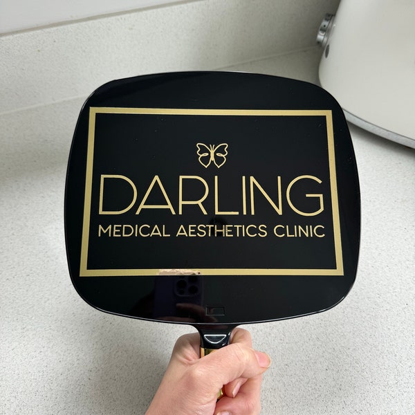 Personalised Logo Mirror | Handheld Mirror | Beauty | Hair | Aesthetics ...