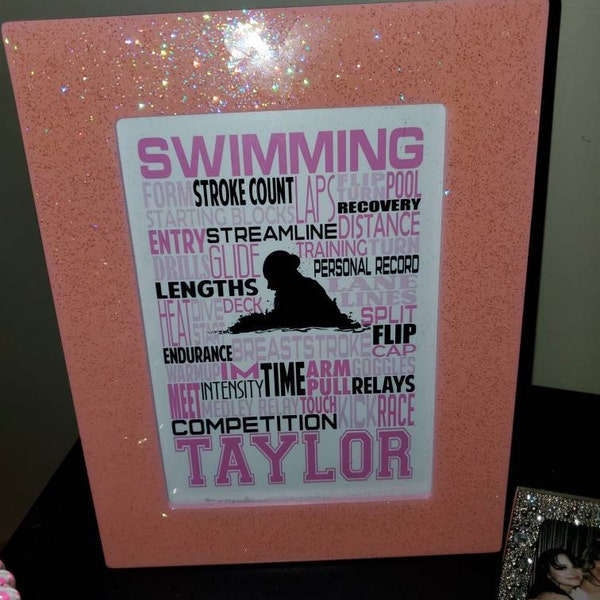 Swimming Poster, Swimmer Sign, Freestyle Swimmer, Gift for Swimmer ...
