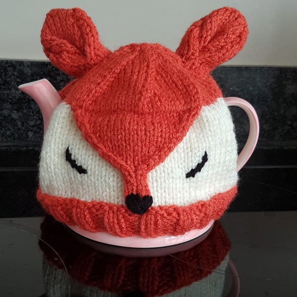 Fox Hand Knitted Tea Cosy. Tea Lovers Teatime Treat. - Etsy