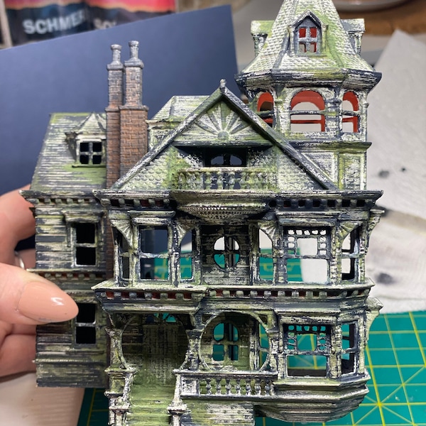 Miniature Victorian #3 -queen Anne Tower House 1:87 Ho-scale Paintable ...